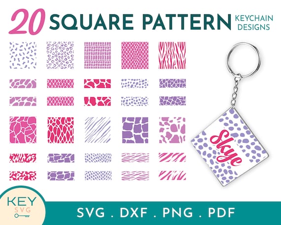 Square Animal Print Keychain Patterns Svg Circle Patterns - Etsy