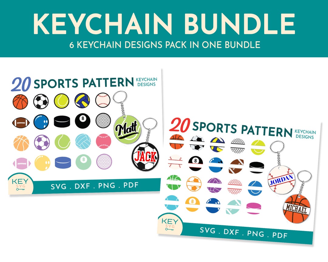 Sports Keychain Svg, Split Sports Svg, Keychain Pattern Svg, Keychain ...