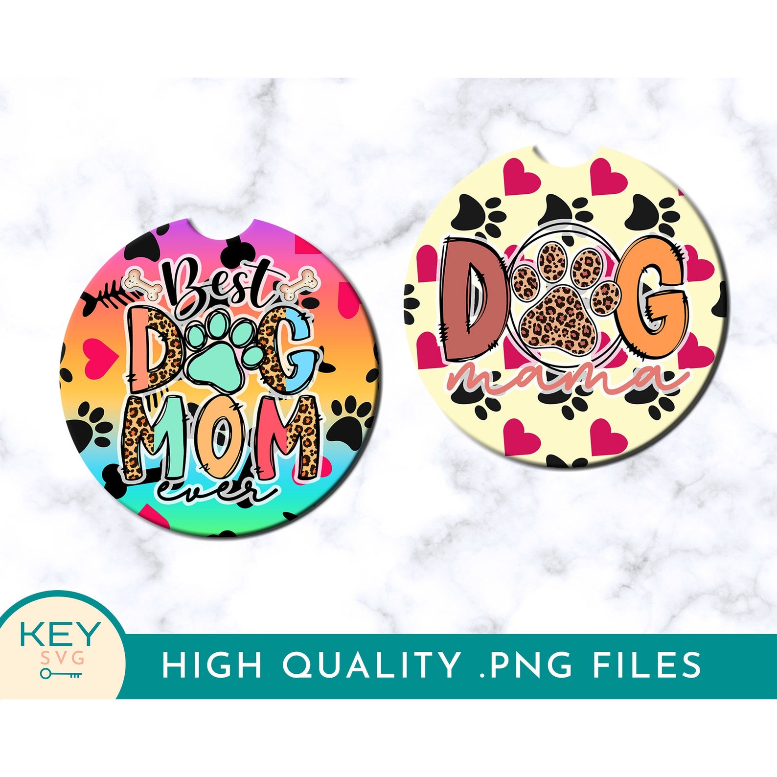 Dog Mom Sublimation Coaster Png, Dog Mama Car Coasters Png, Paw ...