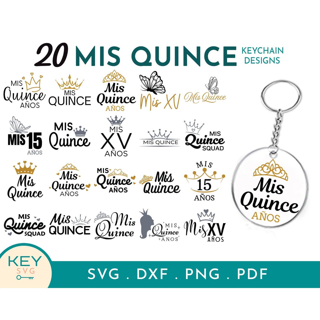 Mis Quince Anos, Xv Svg, Quinceañera Svg, Mis Quince Svg Bundle, Mis ...