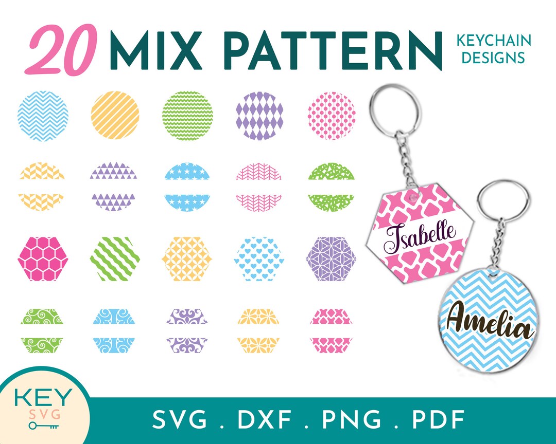 Round Keychain Svg, Hexagon Pattern Svg, Split Keychain Patterns Svg ...