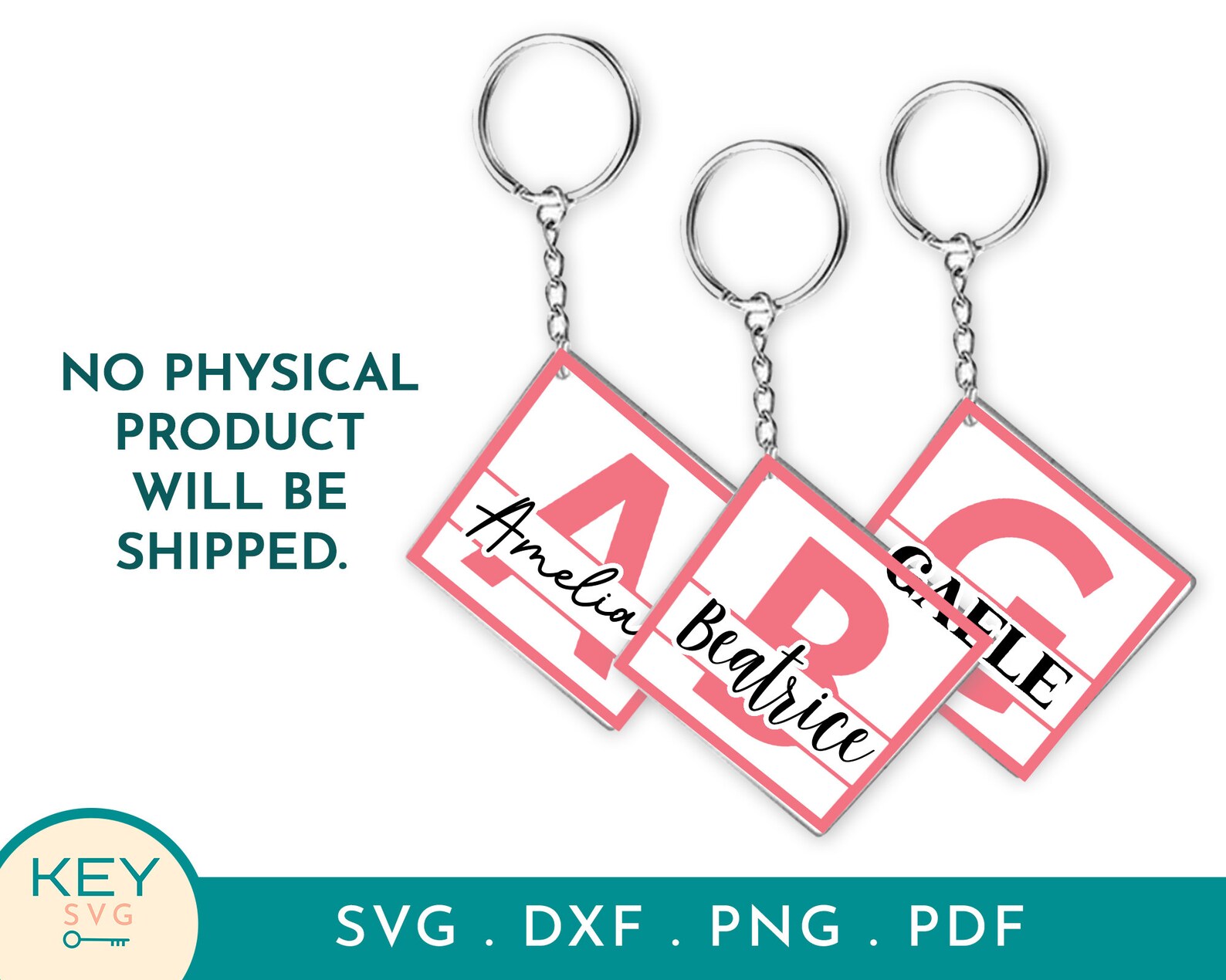 Split Square Frame Monogram Svg, Square Svg, Square Keychain Svg ...
