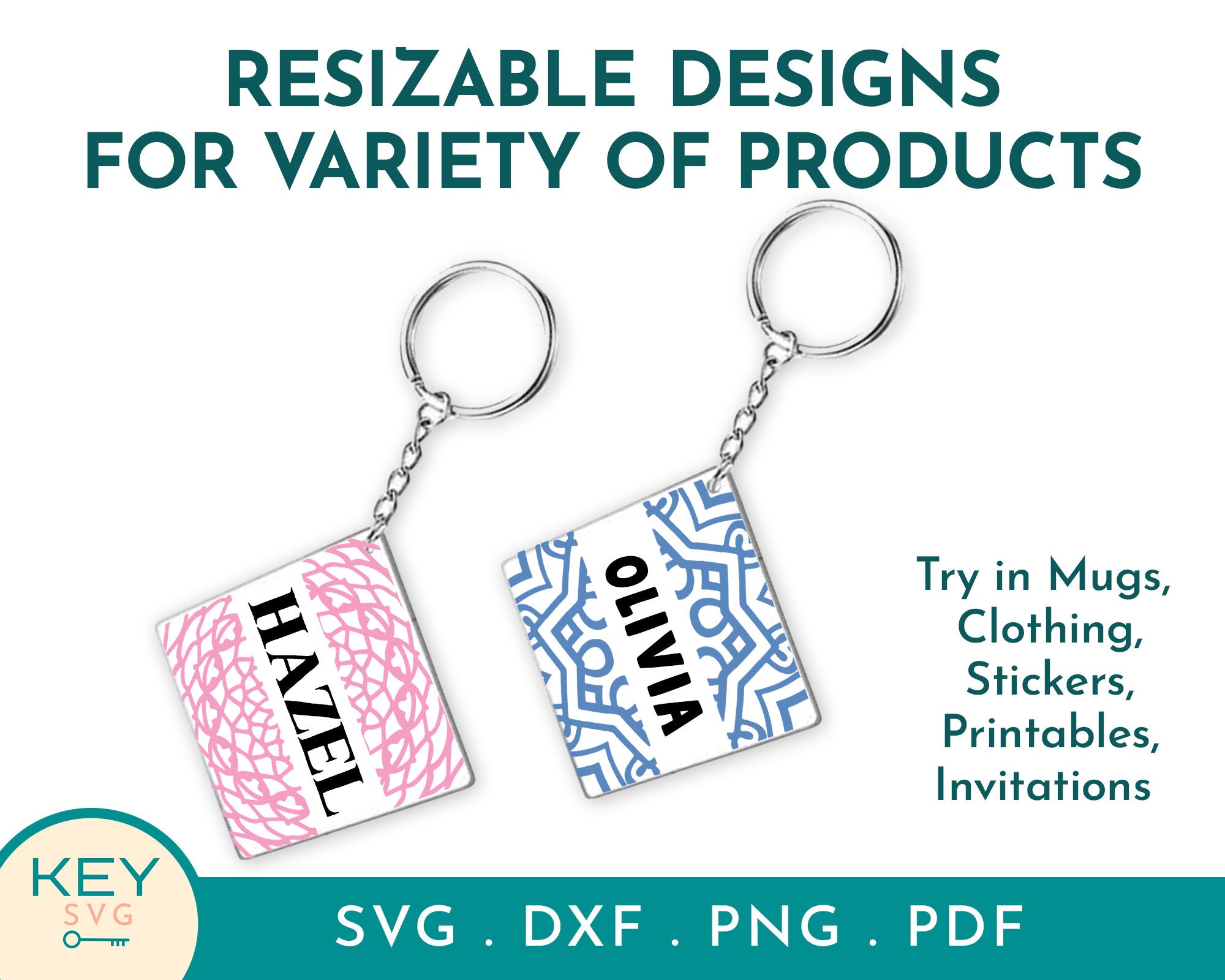 Split Square Svg, Mandala Svg, Acrylic Keychain Svg, Keychain Svg Dxf ...