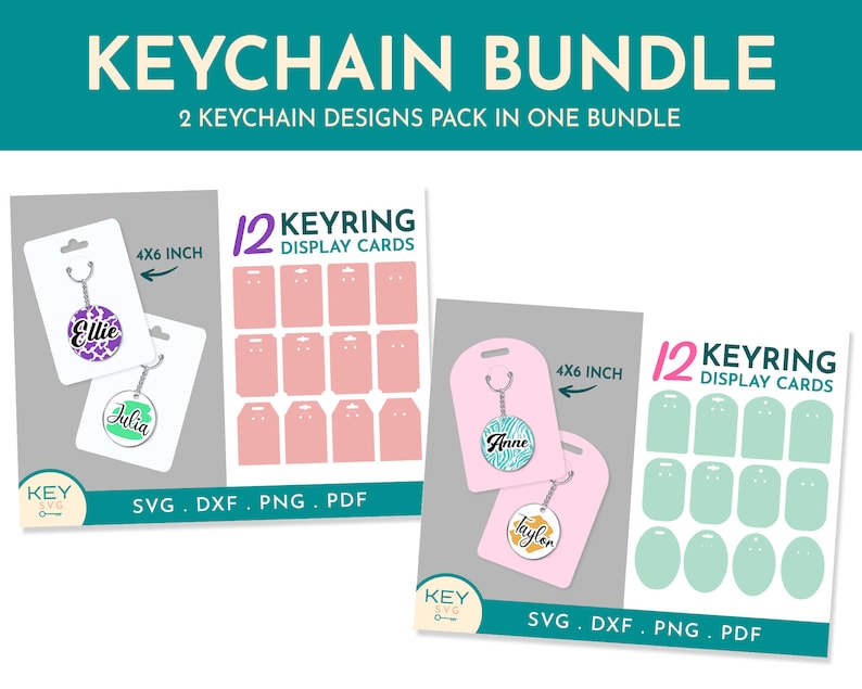 24 Keychain Display Card Svg Keyring Display Card Template - Etsy