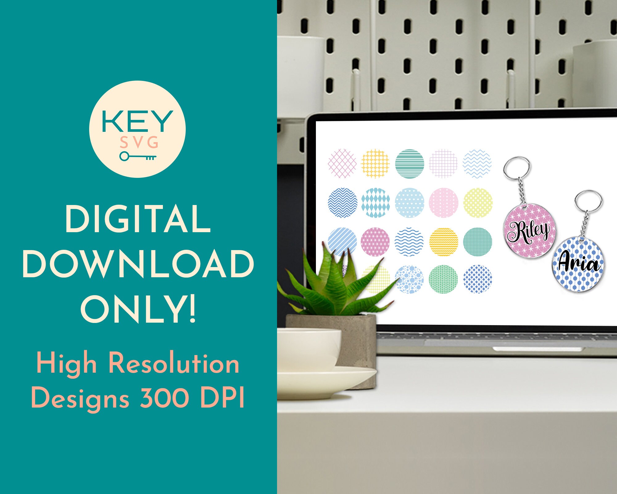 Round Keychain Svg Circle Patterns Svg Acrylic Keychain Svg - Etsy