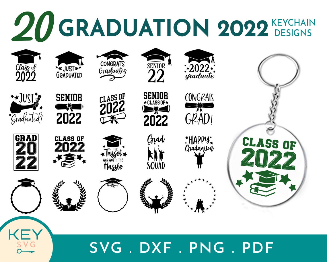 Class of 2022 Svg Graduation Svg Bundle Senior Svg Keychain - Etsy