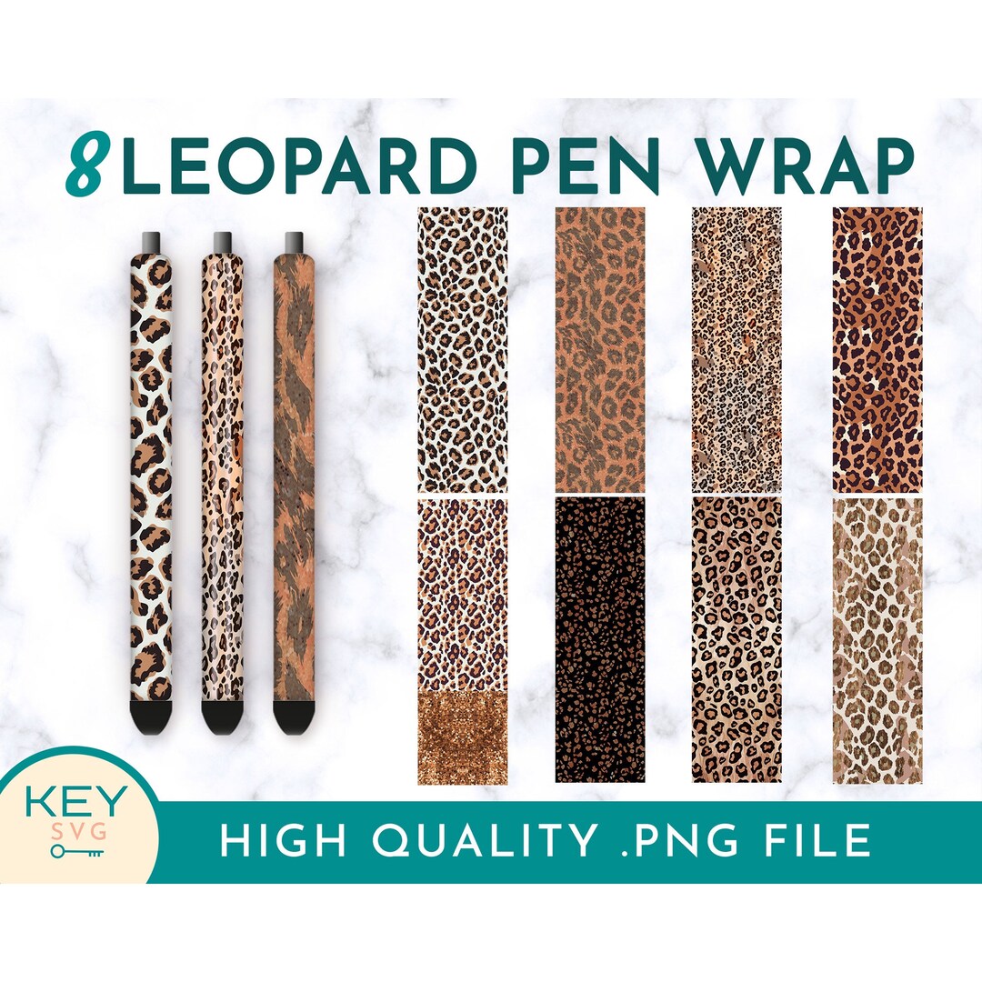 Leopard Print Sublimation Pen Wraps Png, Cute Bookmark Png, Sublimation ...