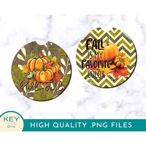 Fall Car Coaster Sublimation Designs Png Plaid Autumn Drink - Etsy