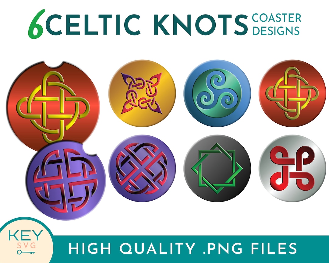 Colorful Celtic Knot Car Coaster Sublimation Designs, Coffee Coaster ...