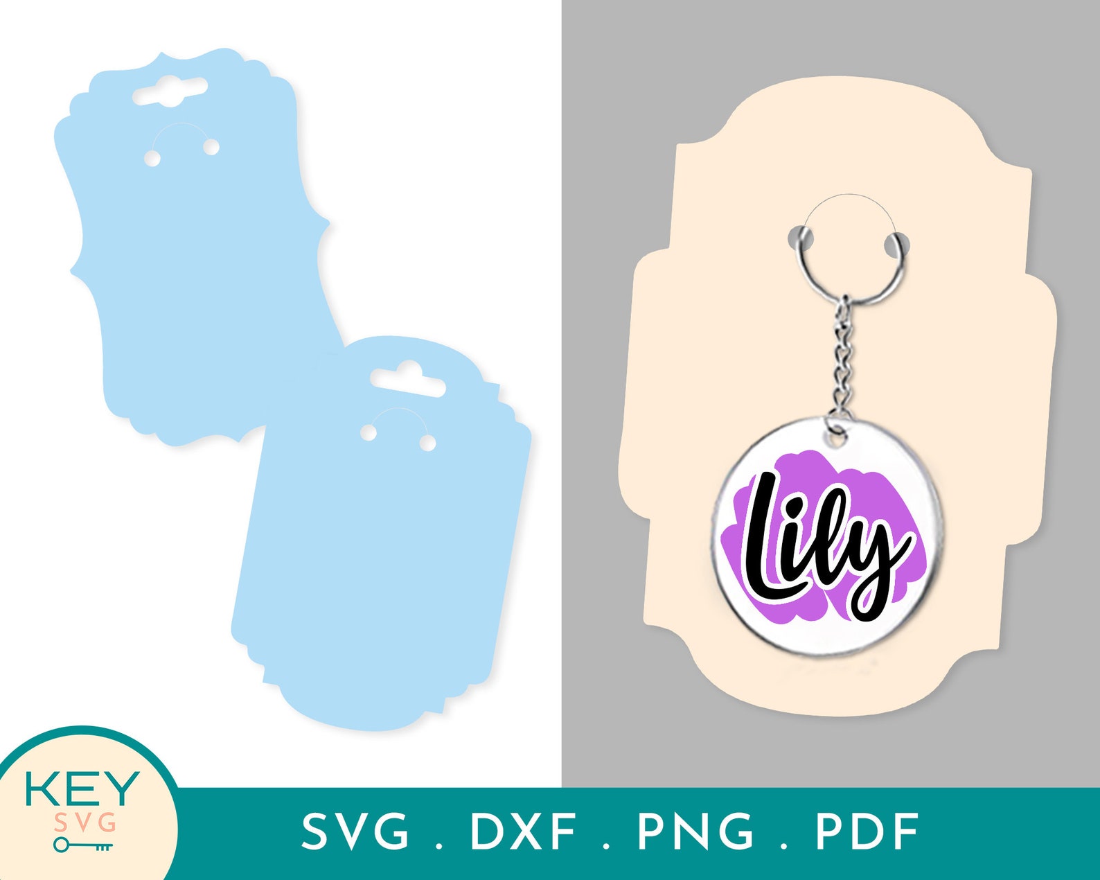 Keychain Display Card Svg Keyring Display Card Template - Etsy