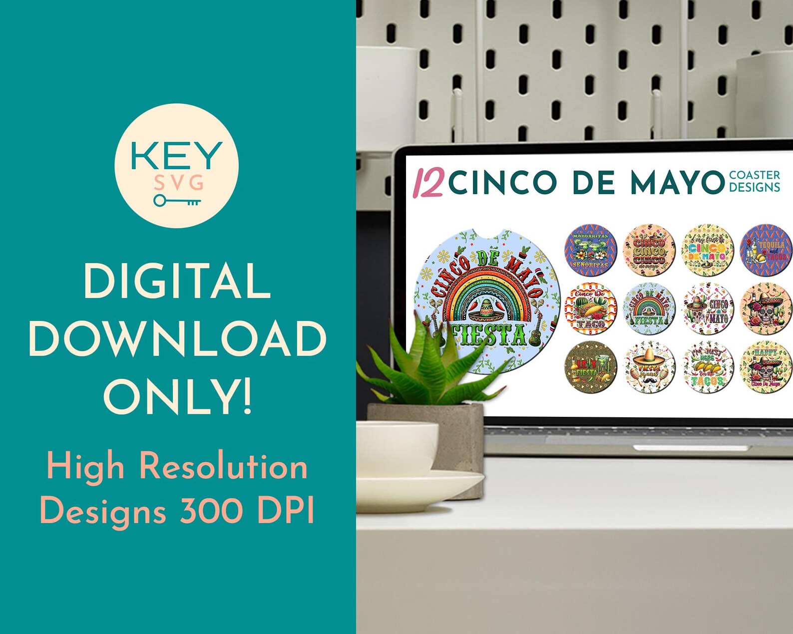 Cinco De Mayo Png, Mexican Fiesta Car Coaster Png, Party Decor, Drink ...