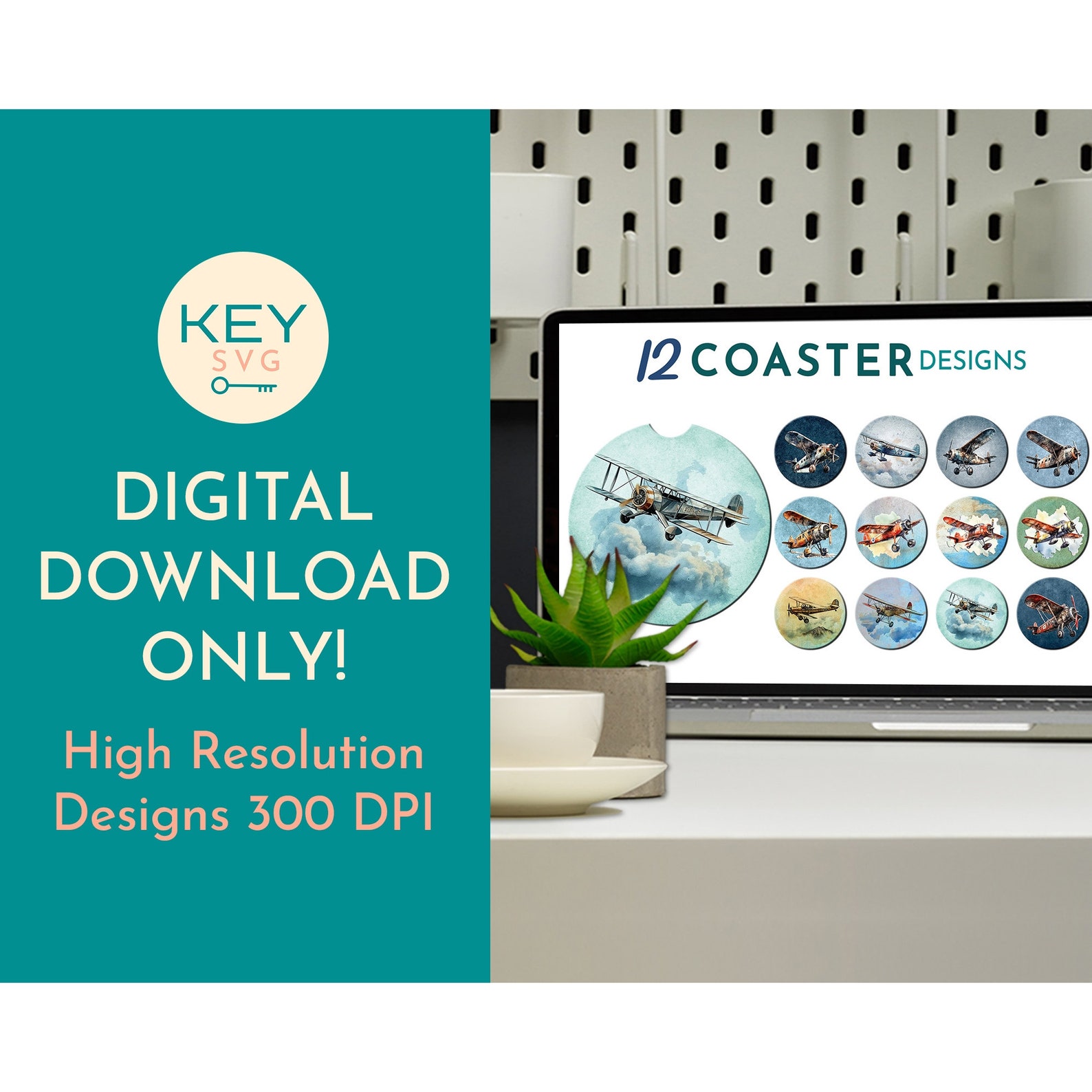 Aviation Car Coasters Png, Classic Airplane Car Coaster Sublimation ...