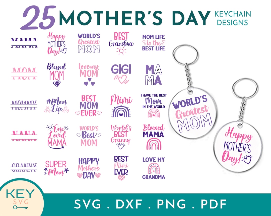 Mothers Day Keychain Svg, Mom Keychain Svg, Acrylic Keychain Svg ...
