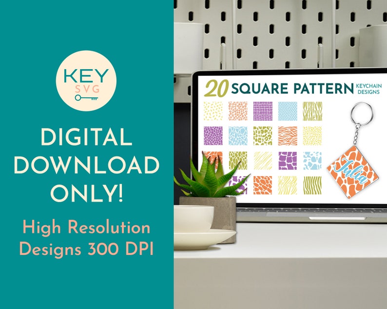 Square Svg Designs Square Keychain Svg Animal Print Keychain - Etsy
