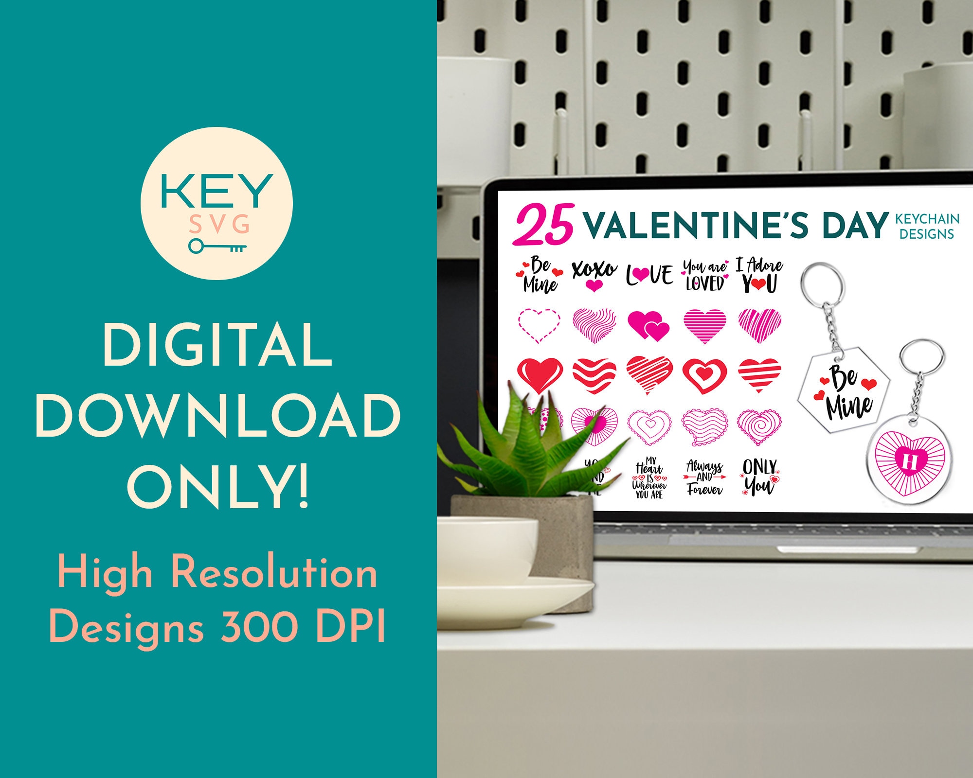 Heart Shape Svg Valentine's Day Svg Love Svg Keychain - Etsy