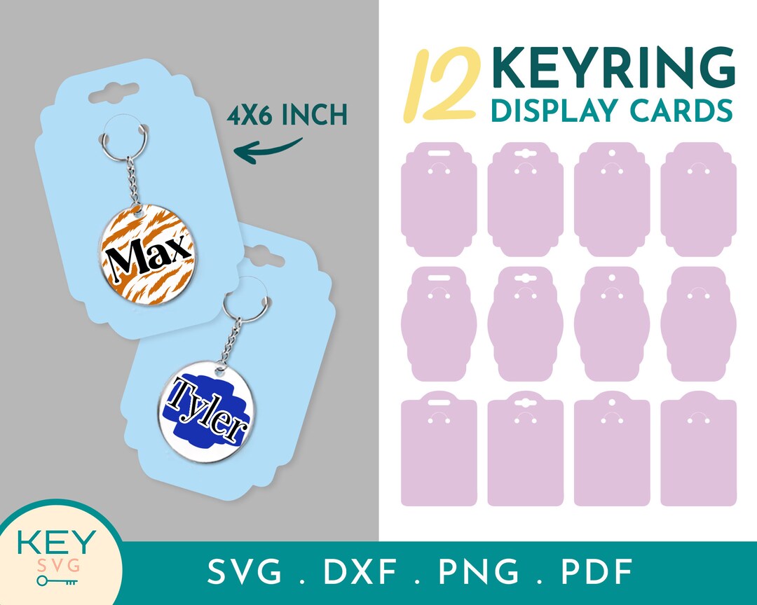 Keychain Display Card Svg, Keyring Display Card Template, Keychain Card ...