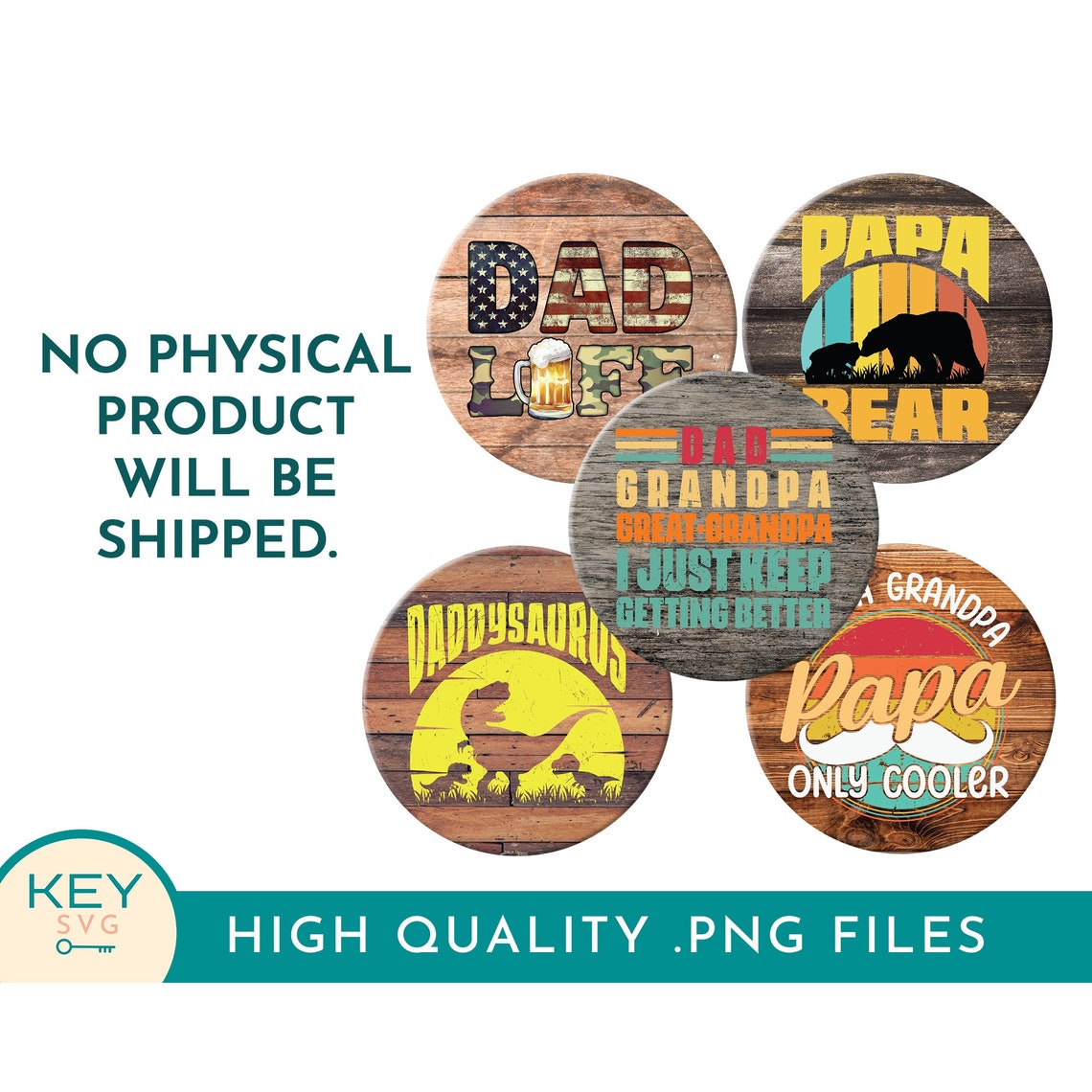 Best Dad Ever Png, Mens Car Coaster Png, Father's Day Car Coaster ...