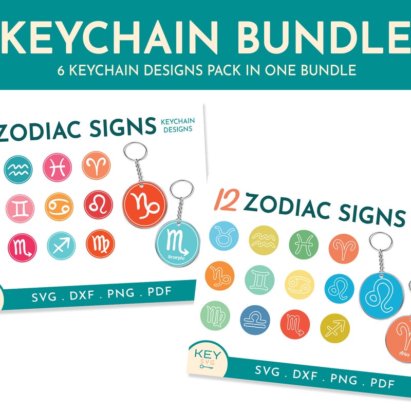 Zodiac Key Chain - Etsy