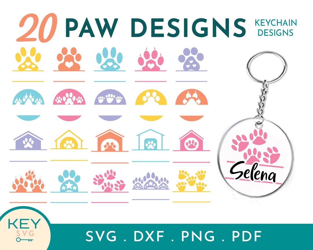 Split Paw Print Svg, Dog Svg, Dog Mom Svg, Dog Lover Svg, Acrylic ...