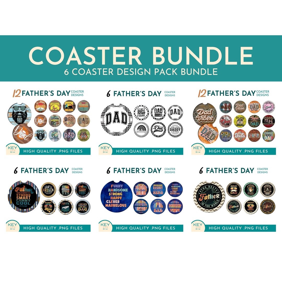 Best Dad Ever Png, Mens Car Coaster Png, Father's Day Car Coaster ...