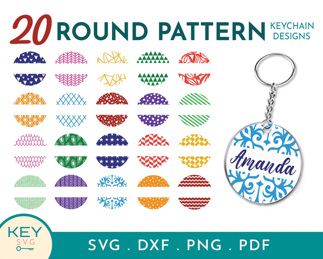 Round Keychain Svg, Circle Patterns Svg, Acrylic Keychain Svg, Round ...