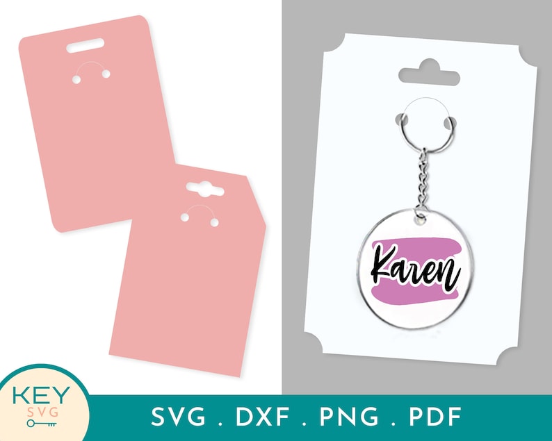 Keychain Display Card Svg Keyring Display Card Template - Etsy