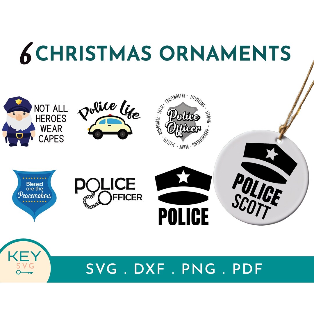 Police Ornament Svg, Not All Hero's Wear Capes Christmas Ornament Svg ...