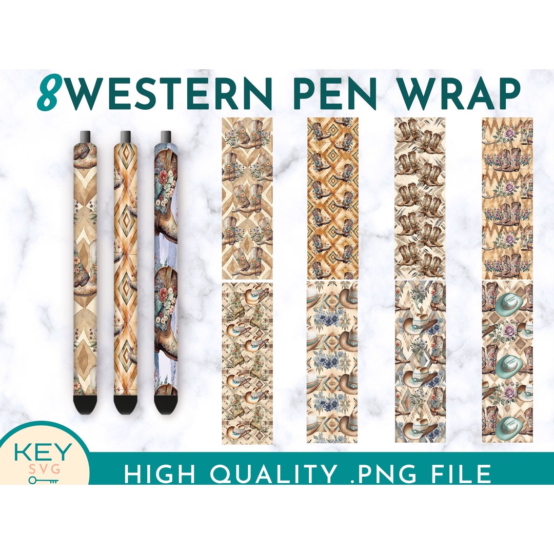 Western Pen Wraps Png, Cute Cowgirl Bookmark Png, Cowgirl Sublimation ...