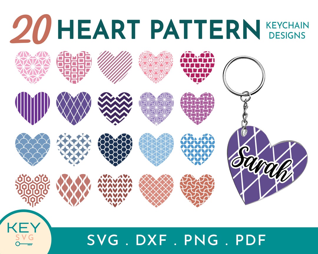 Keychain Svg, Heart Pattern Svg, Keychain Patterns Svg, Geometrical ...