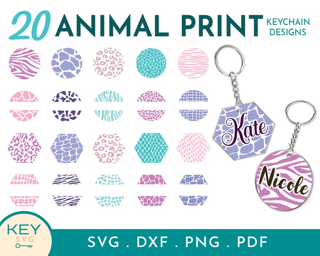Keychain Bundle Svg, Round Keychain Svg, Hexagon Keychain, Split ...