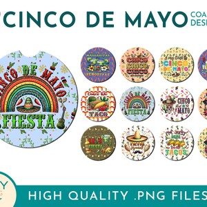 Cinco De Mayo Png, Mexican Fiesta Car Coaster Png, Party Decor, Drink ...