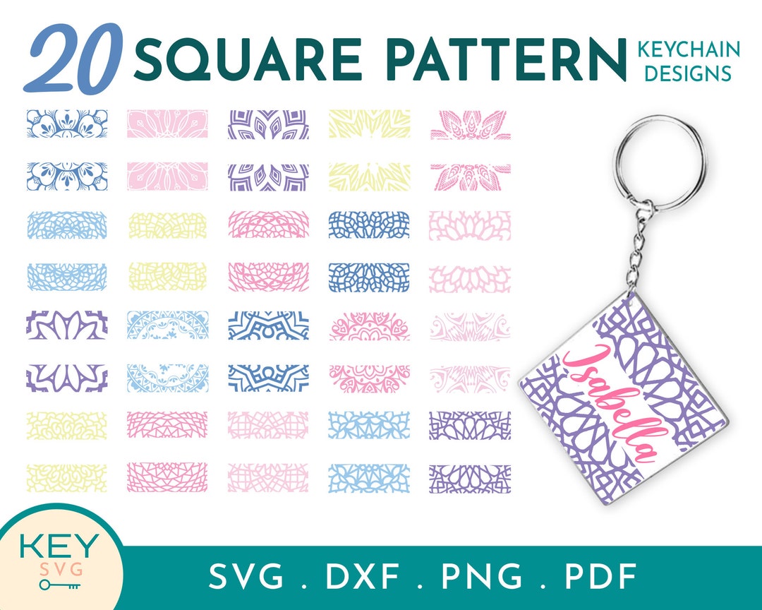 Split Square Svg, Mandala Svg, Acrylic Keychain Svg, Keychain Svg Dxf ...