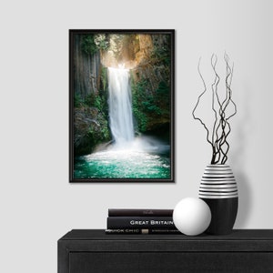 Waterfall Wall Art Oregon Home Decor Waterfall Photo Nature Print Extra ...