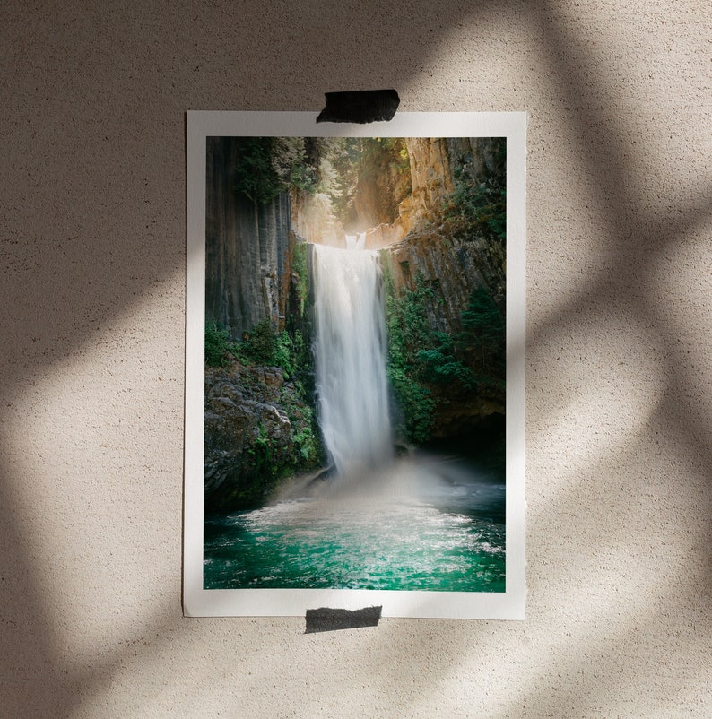 Waterfall Wall Art Oregon Home Decor Waterfall Photo Nature Print Extra ...