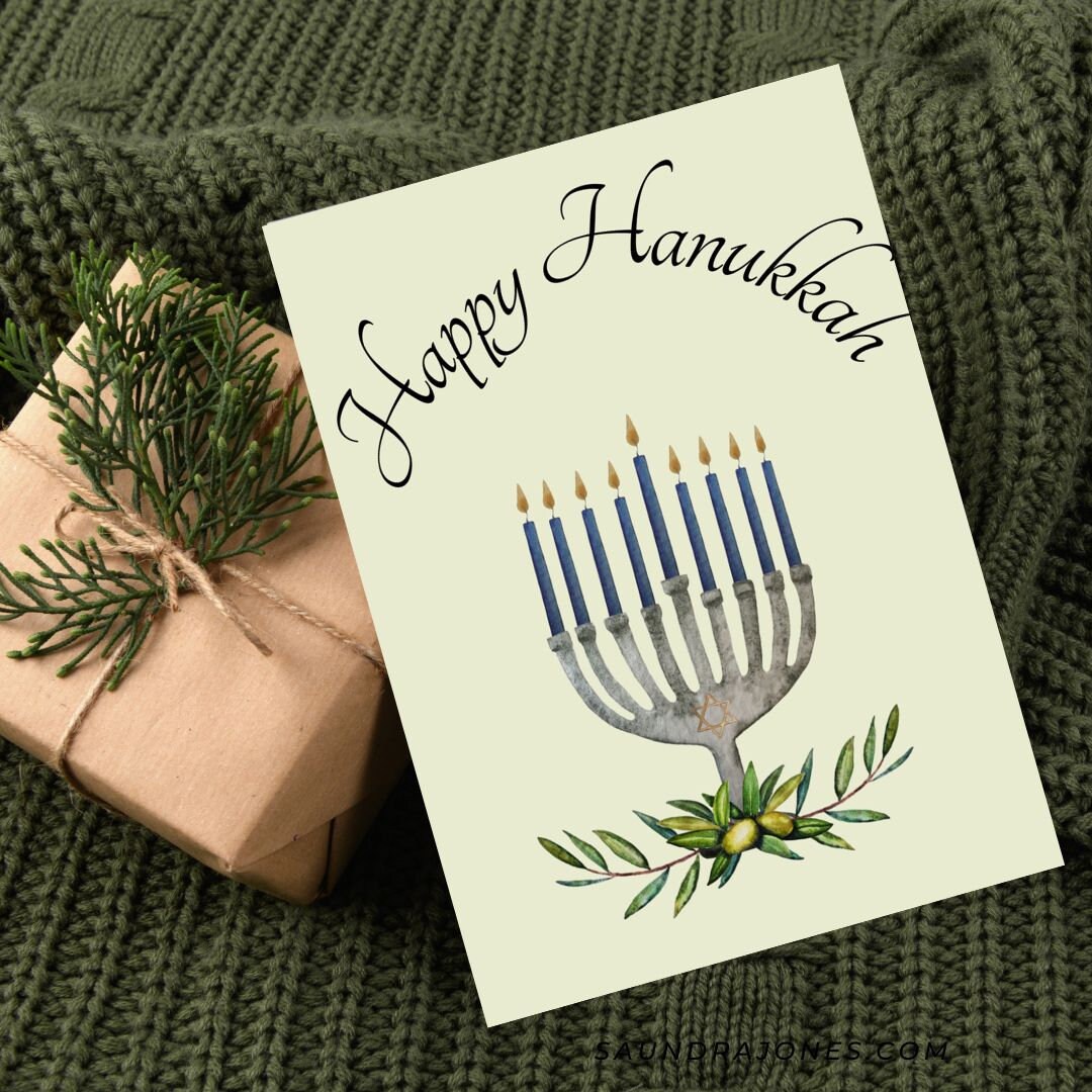 Printable Jewish Holiday Greeting Card Download, Happy Hanukkah Menorah ...