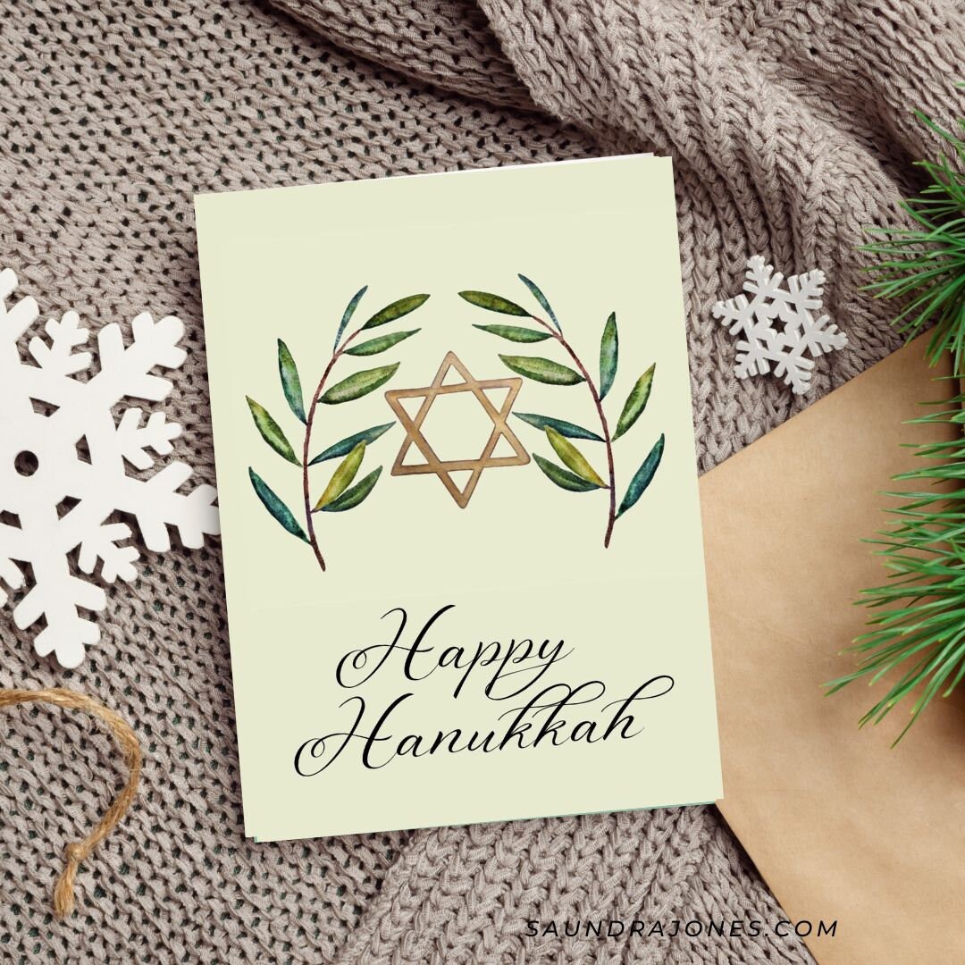 Printable Jewish Holiday Greeting Card Download, Happy Hanukkah Star of ...