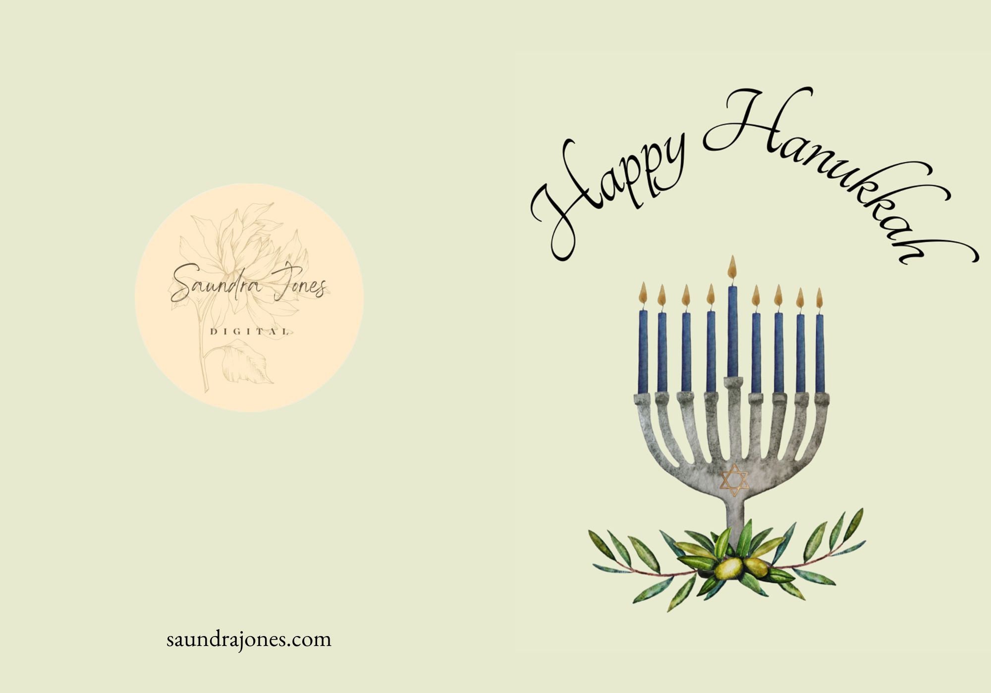 Printable Jewish Holiday Greeting Card Download, Happy Hanukkah Menorah ...