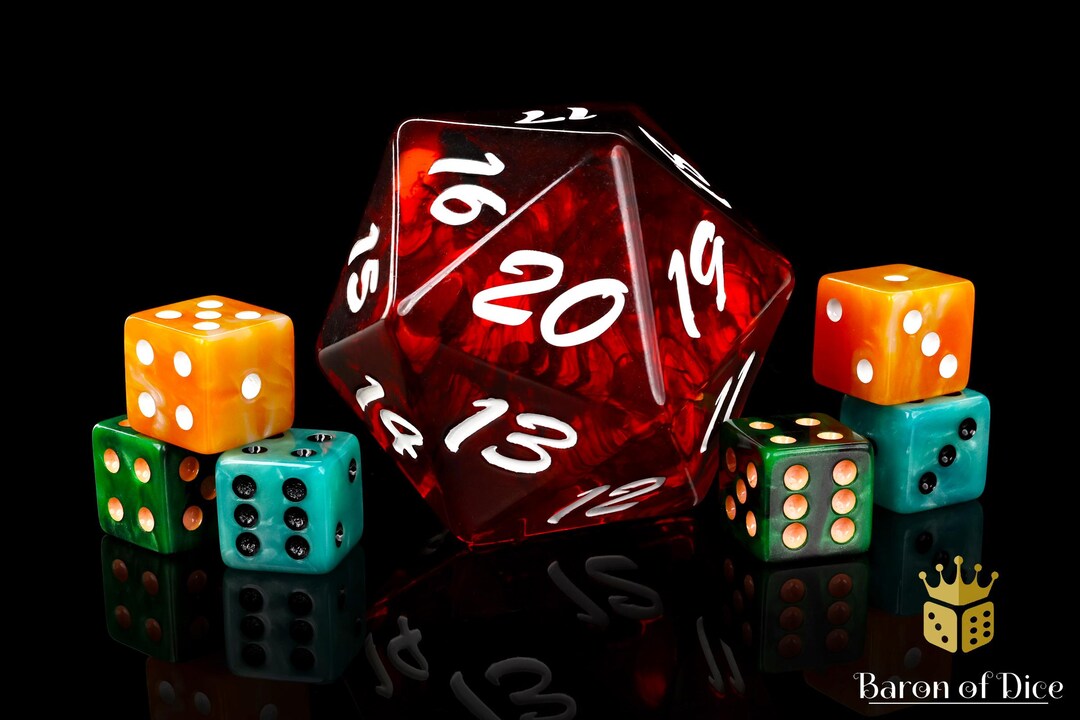 Big Ass D20 - Red Fire - Etsy