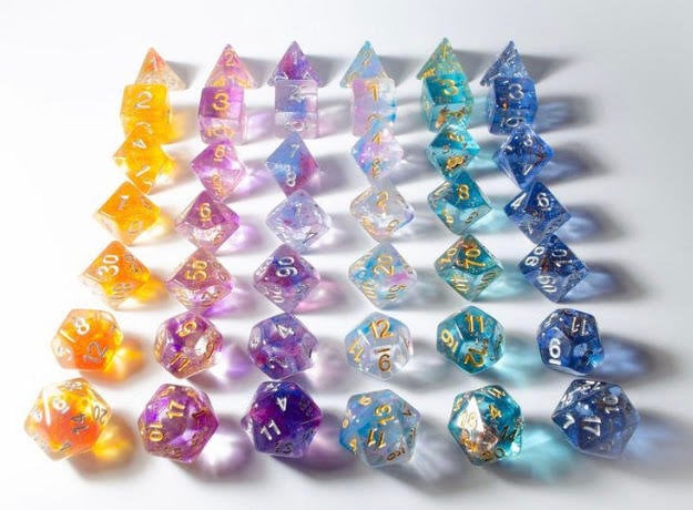 Mystery Dnd Dice Set Full 7 Piece Set - Etsy