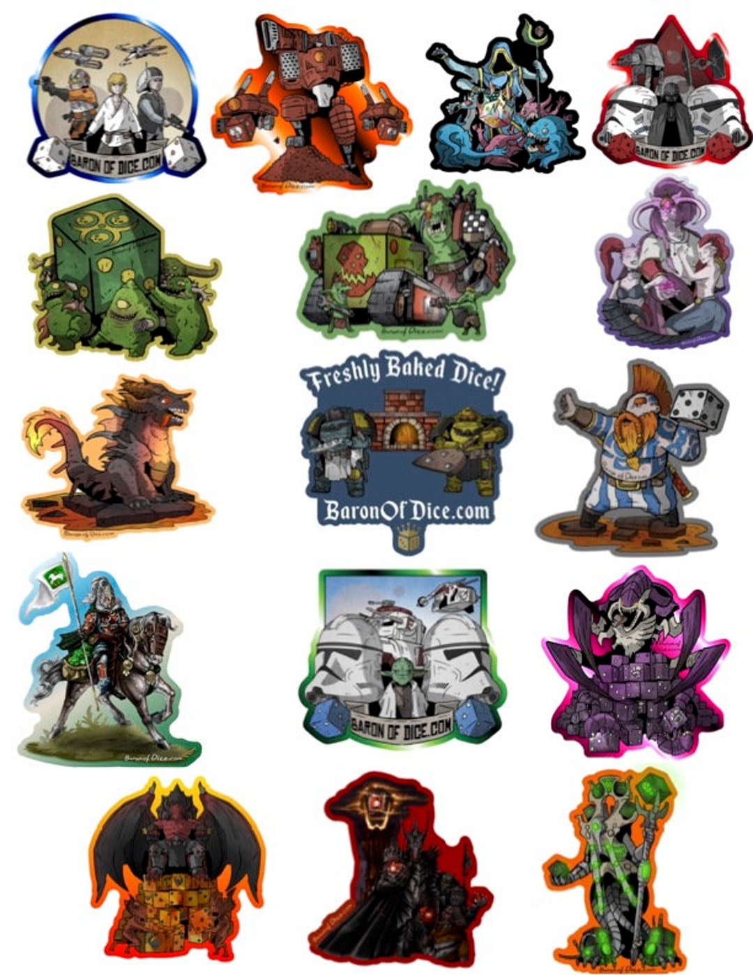 Premium Vinyl Stickers - Baron of Dice - Etsy