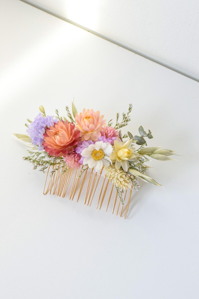 Wildflower Meadow Dried Flower Hair Comb: Wedding/bridal Accessories - Etsy