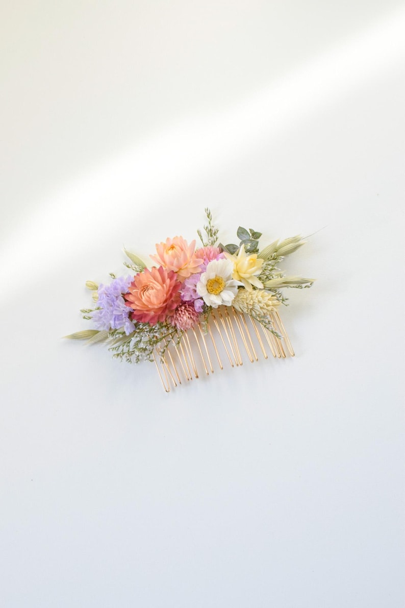 Wildflower Meadow Dried Flower Hair Comb: Wedding/bridal Accessories - Etsy