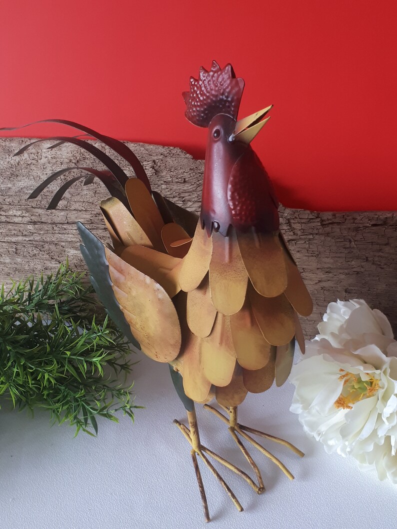 Metal Folk Art Style Rooster - Etsy