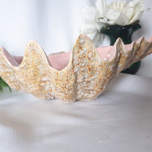 XL Giant Vintage Ceramic Clam Shell Bowl - Etsy