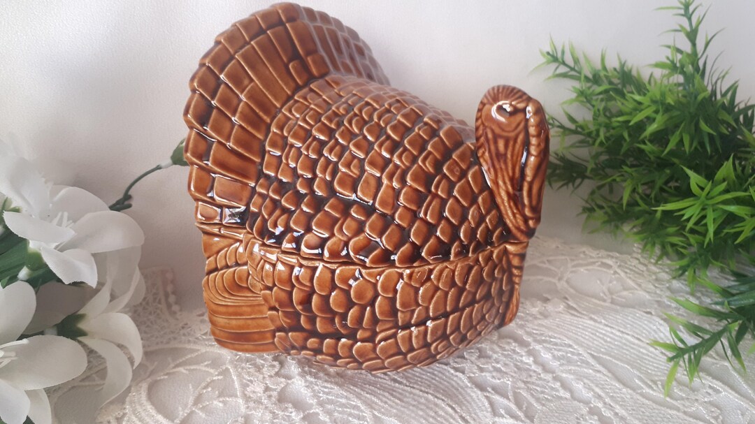 Vintage Ceramic Turkey Dish Candy Nut Dish 1980's - Etsy