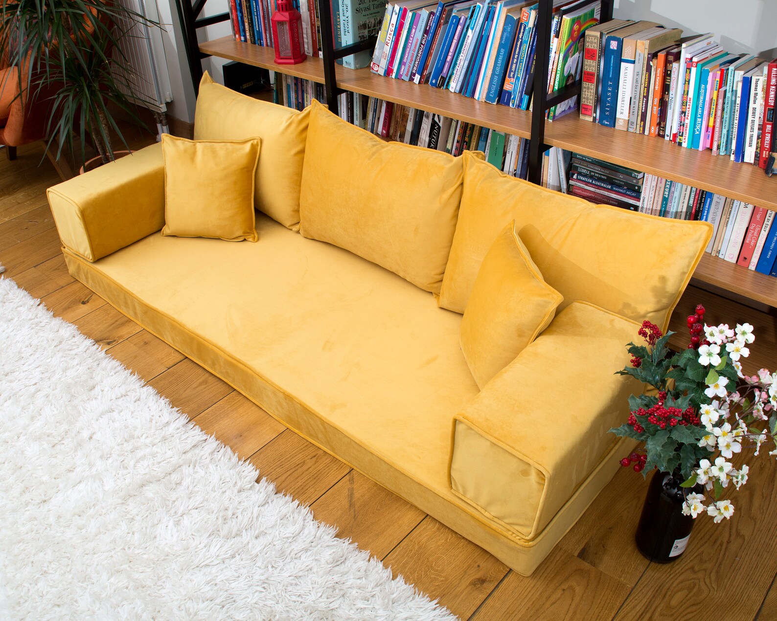Meditation Yoga Sofas Velvet Yellow Color Floor Cushions - Etsy