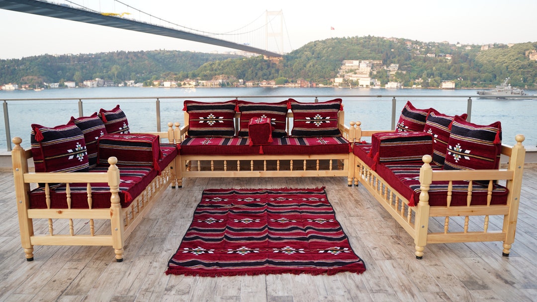 Unassembly Wooden Bench, Arabic Seating Jalsah, Handmade Wooden Bench ...