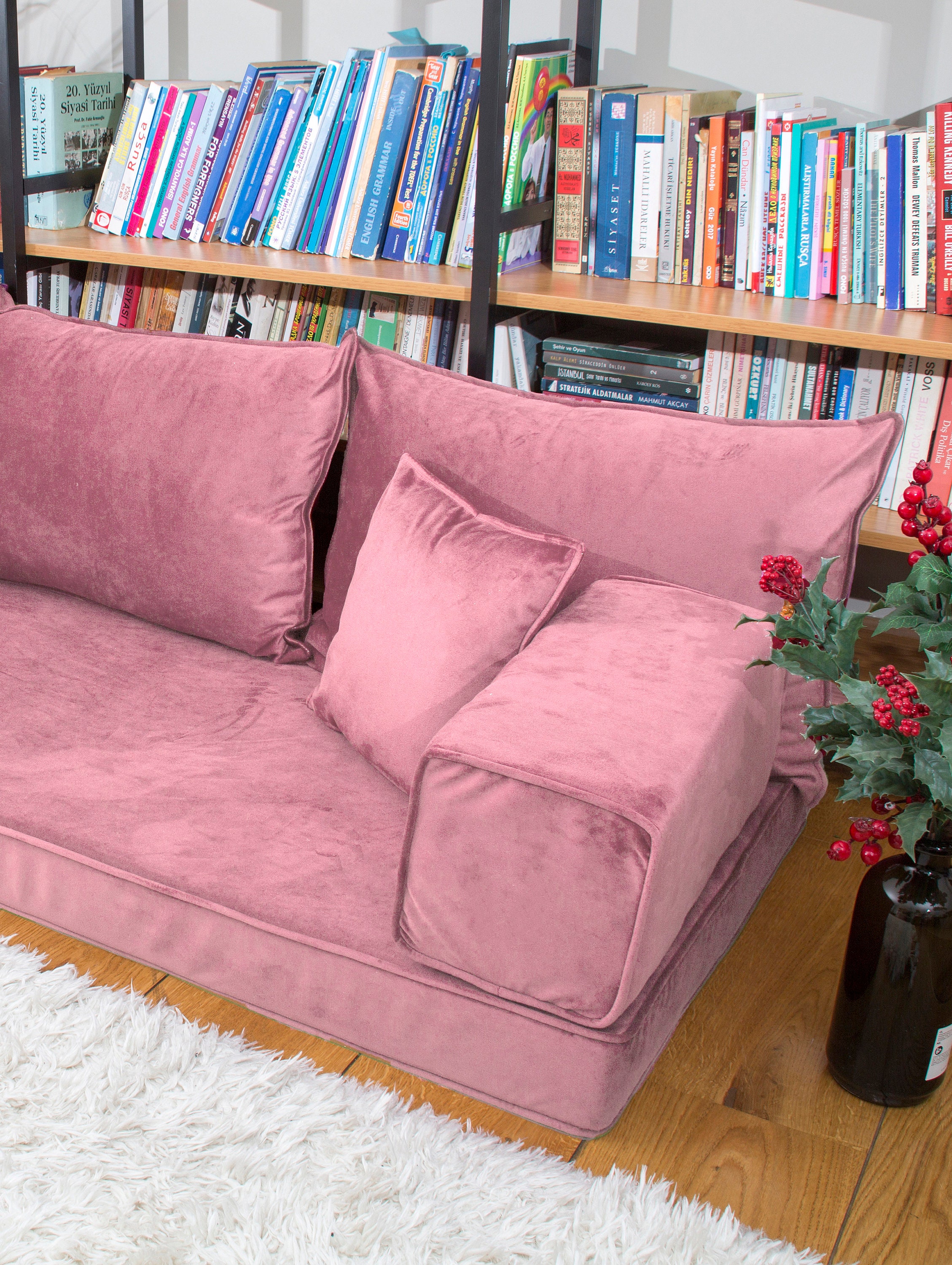 Velvet Rose Floor Seating Sofa Velvet Fabric Floor Couch - Etsy