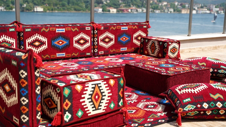 Maroon Floor Sofa L Shaped Sectional Sofas Arabic Majlis - Etsy