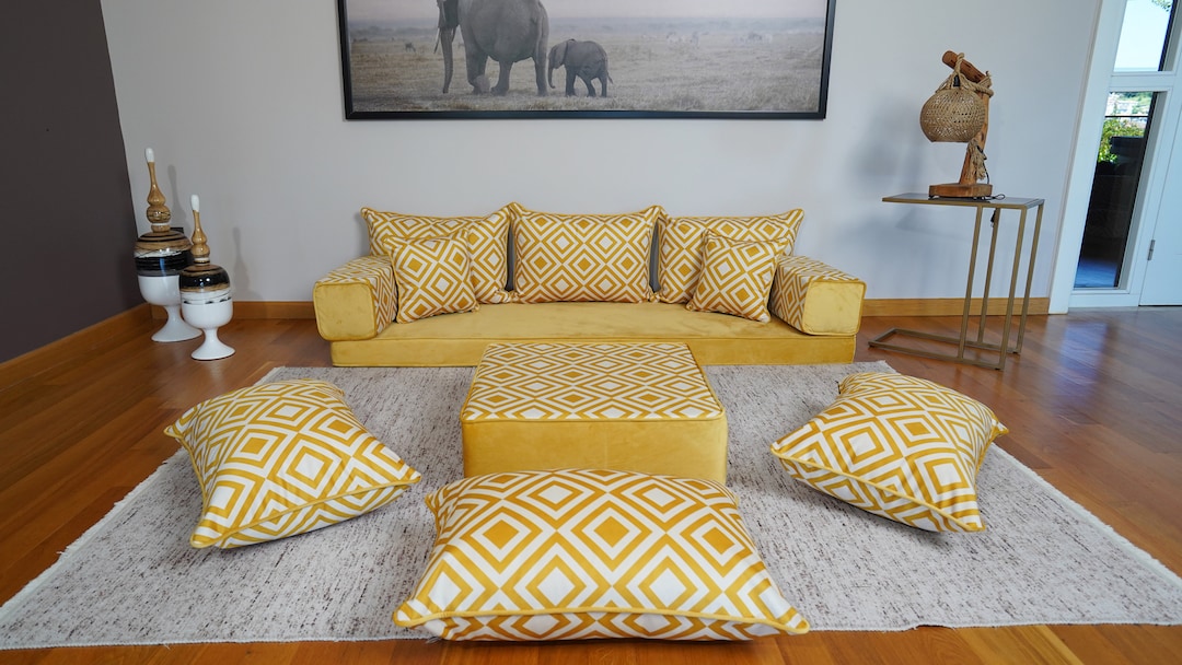 Sectional Floor Seating, Diwan Sofas, Floor Cushions, Pallet Sofa Set ...